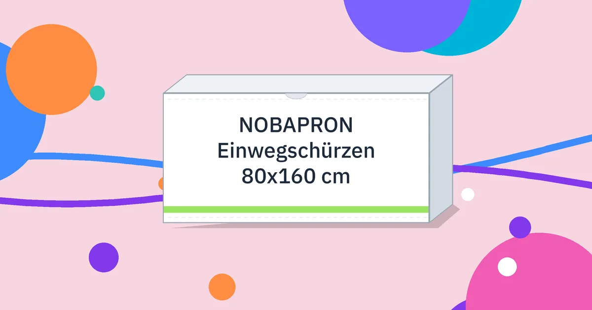 Symbolbild: Packung mit der Aufschrift NOBAPRON Einwegschürzen 80x160 cm (PZN 06437318) – Verfügbarkeit und Bezug in Apotheken in Frankfurt am Main