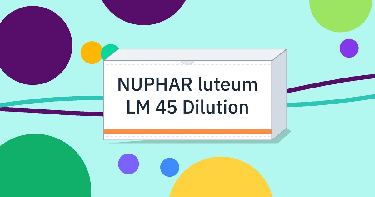 Symbolbild: Packung mit der Aufschrift NUPHAR luteum LM 45 Dilution (PZN 13620750) – Verfügbarkeit und Bezug in Apotheken in Frankfurt am Main