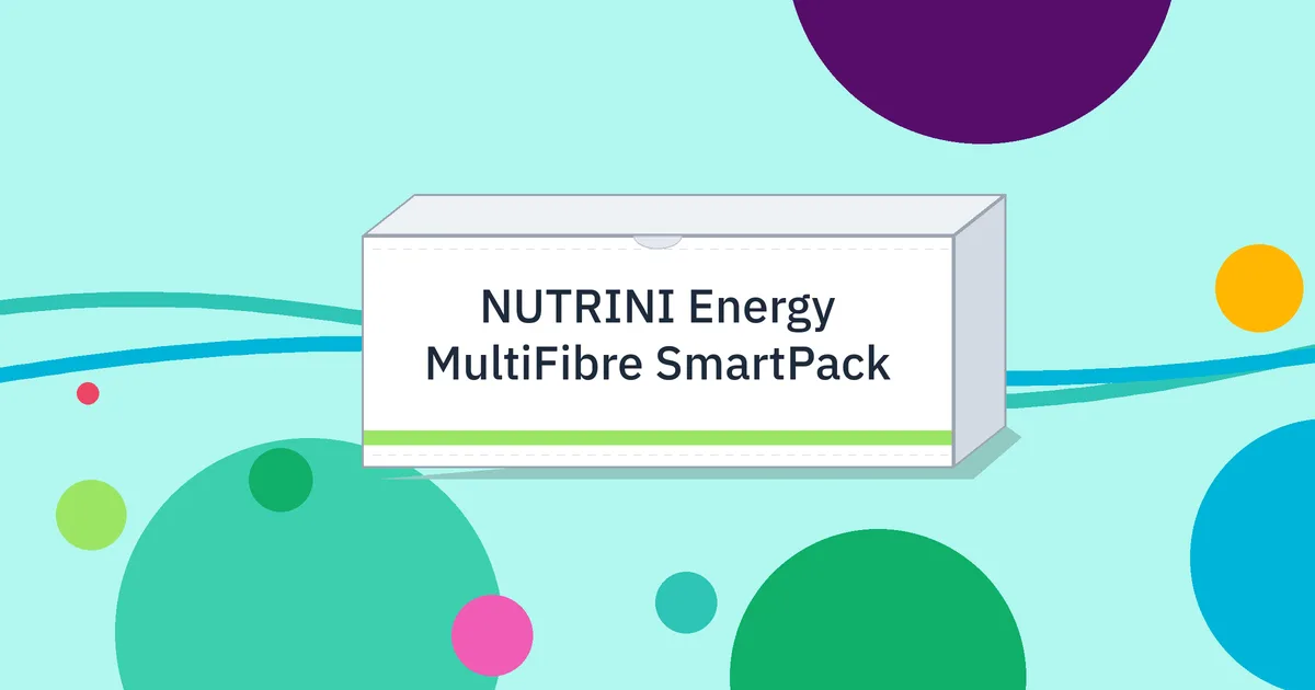 Symbolbild: Packung mit der Aufschrift NUTRINI Energy MultiFibre SmartPack (PZN 14133064) – Verfügbarkeit und Bezug in Apotheken in Frankfurt am Main