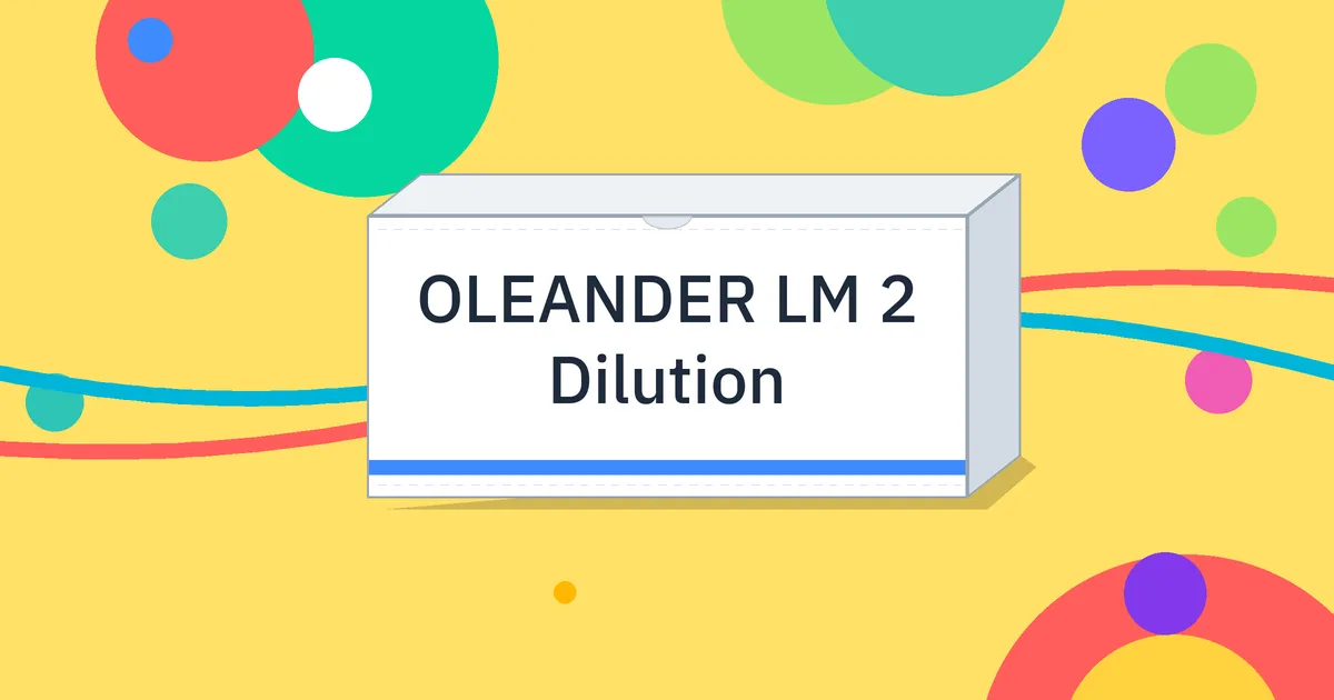 Symbolbild: Packung mit der Aufschrift OLEANDER LM 2 Dilution (PZN 12971097) – Verfügbarkeit und Bezug in Apotheken in Frankfurt am Main