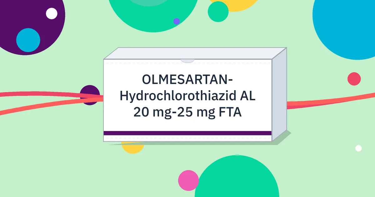 Symbolbild: Packung mit der Aufschrift OLMESARTAN-Hydrochlorothiazid AL 20 mg-25 mg FTA (PZN 12572138) – Verfügbarkeit und Bezug in Apotheken in Frankfurt am Main