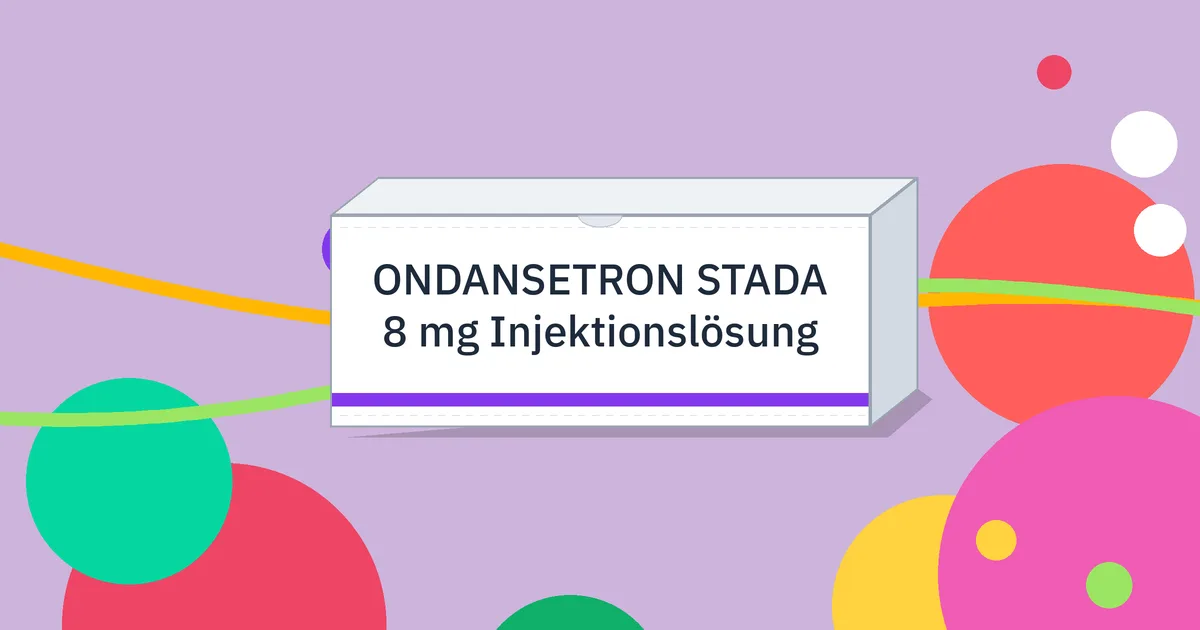 Symbolbild: Packung mit der Aufschrift ONDANSETRON STADA 8 mg Injektionslösung (PZN 17827608) – Verfügbarkeit und Bezug in Apotheken in Frankfurt am Main
