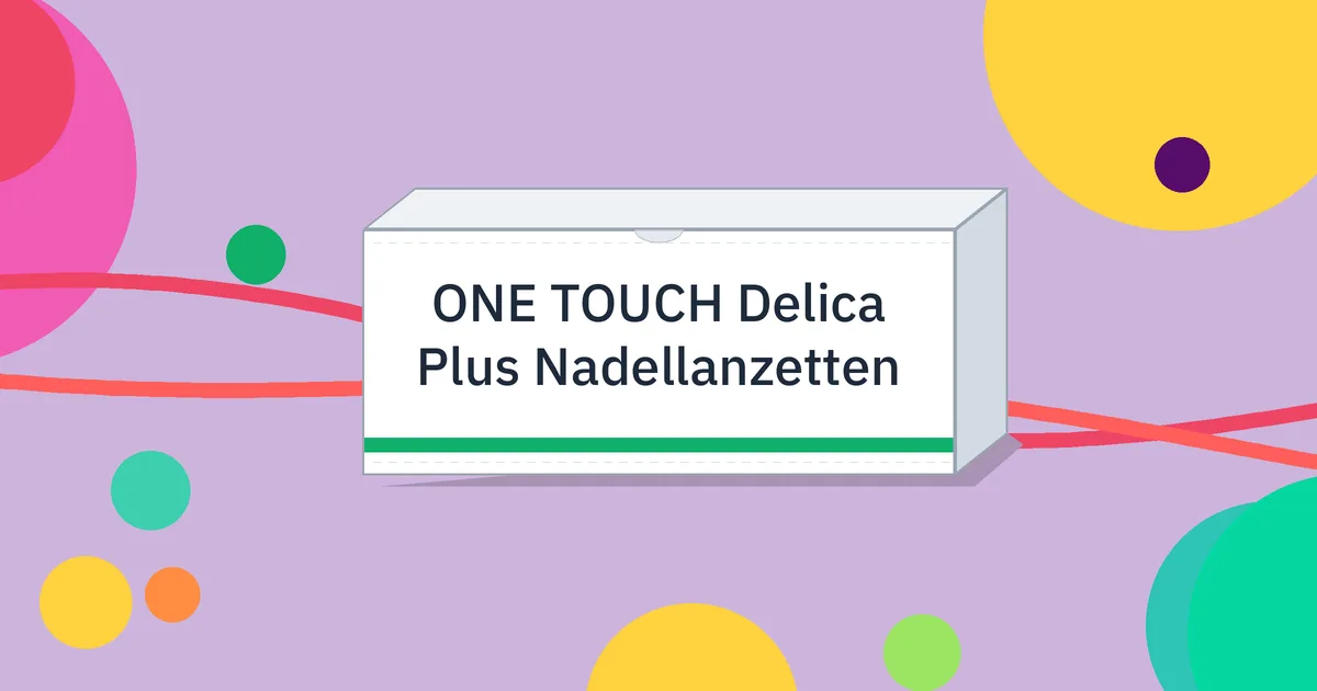 Symbolbild: Packung mit der Aufschrift ONE TOUCH Delica Plus Nadellanzetten (PZN 16802888) – Verfügbarkeit und Bezug in Apotheken in Frankfurt am Main