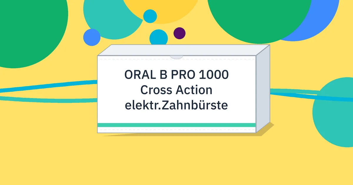 Symbolbild: Packung mit der Aufschrift ORAL B PRO 1000 Cross Action elektr.Zahnbürste (PZN 12395512) – Verfügbarkeit und Bezug in Apotheken in Frankfurt am Main