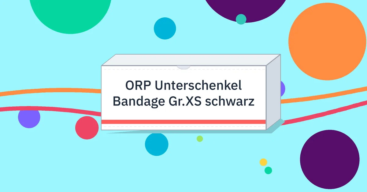 Symbolbild: Packung mit der Aufschrift ORP Unterschenkel Bandage Gr.XS schwarz (PZN 04903182) – Verfügbarkeit und Bezug in Apotheken in Frankfurt am Main