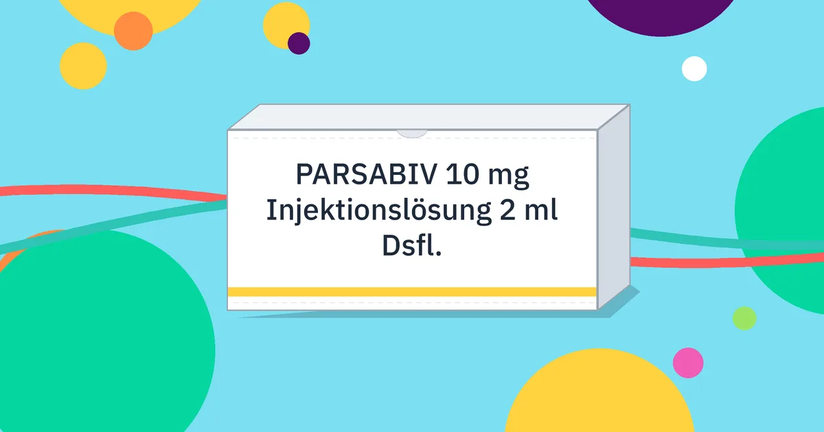 Symbolbild: Packung mit der Aufschrift PARSABIV 10 mg Injektionslösung 2 ml Dsfl. (PZN 12361482) – Verfügbarkeit und Bezug in Apotheken in Frankfurt am Main
