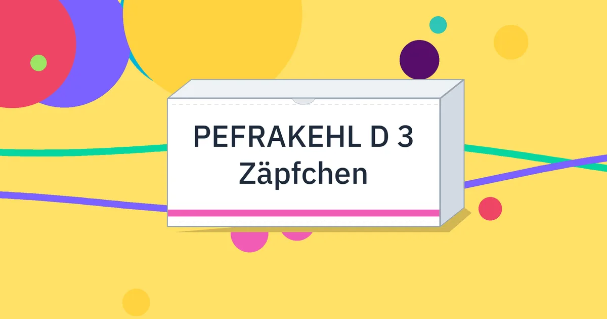 Symbolbild: Packung mit der Aufschrift PEFRAKEHL D 3 Zäpfchen (PZN 03207003) – Verfügbarkeit und Bezug in Apotheken in Frankfurt am Main