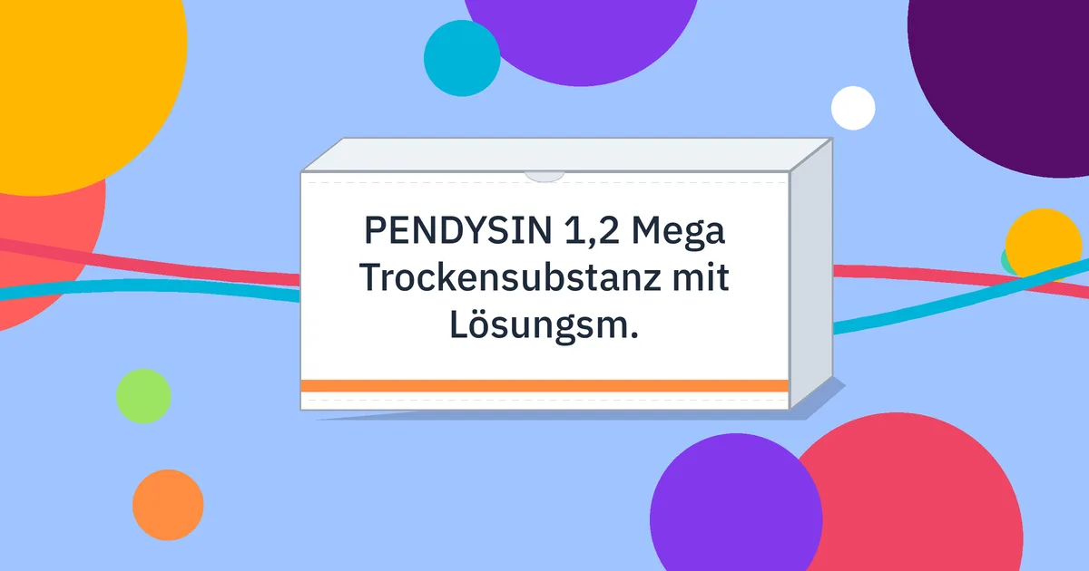 Symbolbild: Packung mit der Aufschrift PENDYSIN 1,2 Mega Trockensubstanz mit Lösungsm. (PZN 04021246) – Verfügbarkeit und Bezug in Apotheken in Frankfurt am Main
