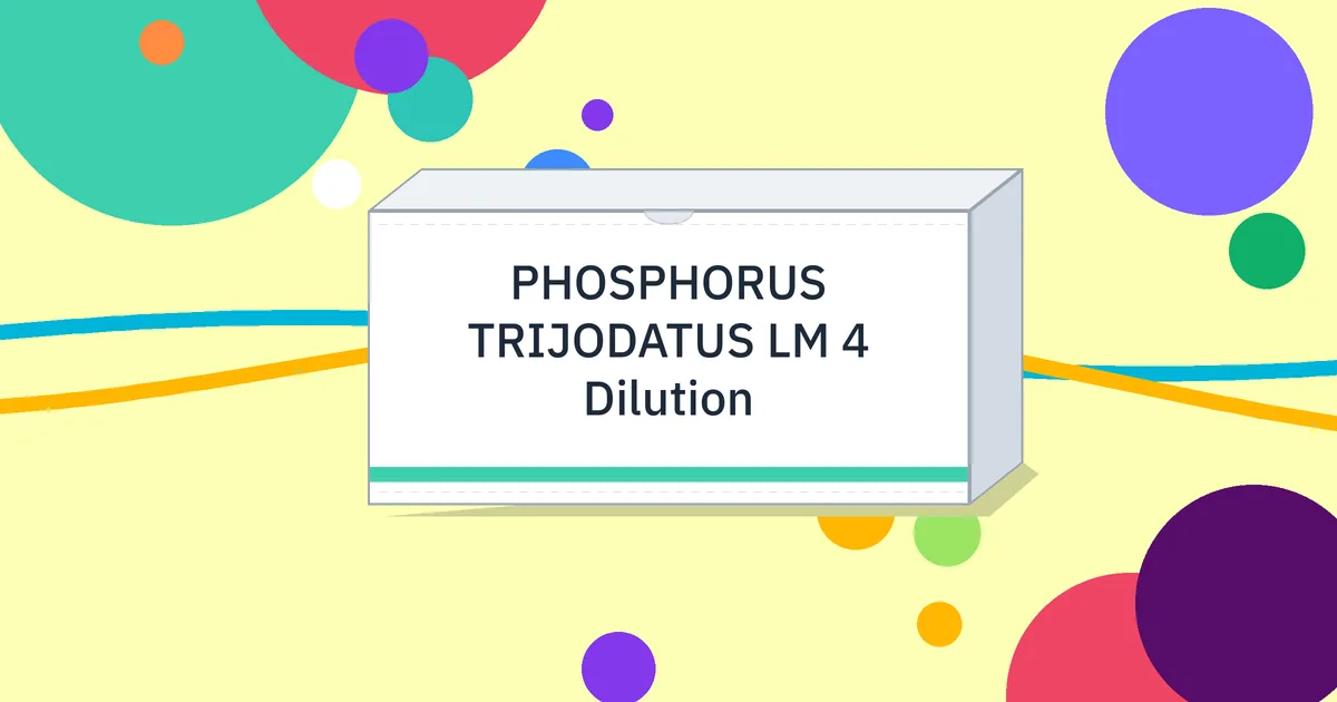 Symbolbild: Packung mit der Aufschrift PHOSPHORUS TRIJODATUS LM 4 Dilution (PZN 13034785) – Verfügbarkeit und Bezug in Apotheken in Frankfurt am Main