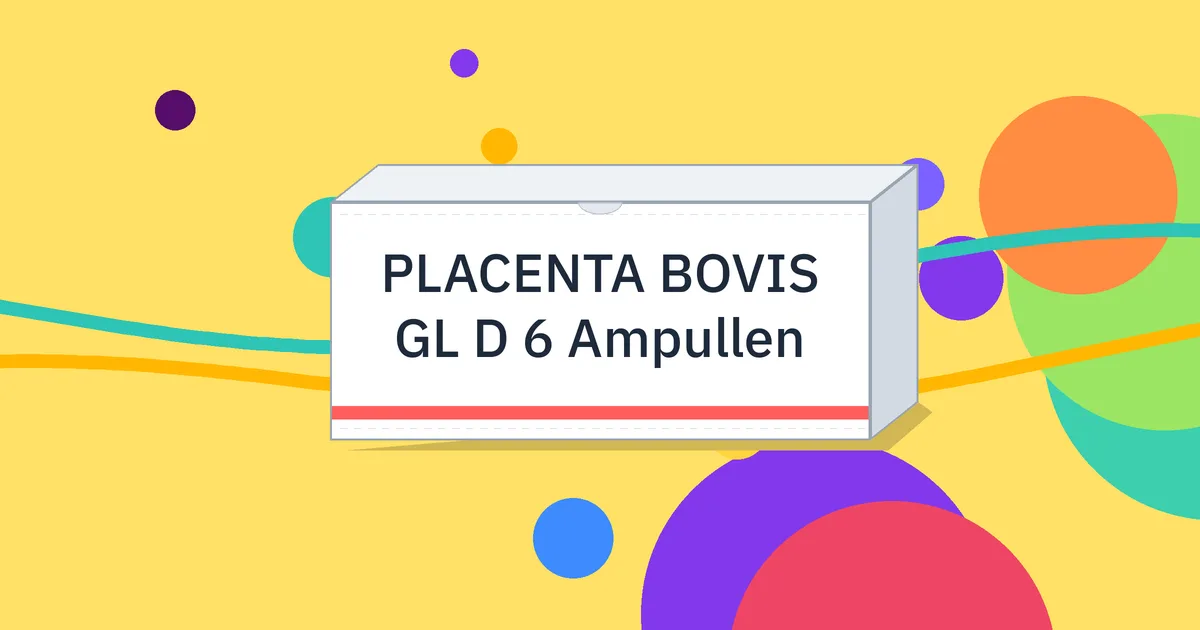 Symbolbild: Packung mit der Aufschrift PLACENTA BOVIS GL D 6 Ampullen (PZN 03353348) – Verfügbarkeit und Bezug in Apotheken in Frankfurt am Main