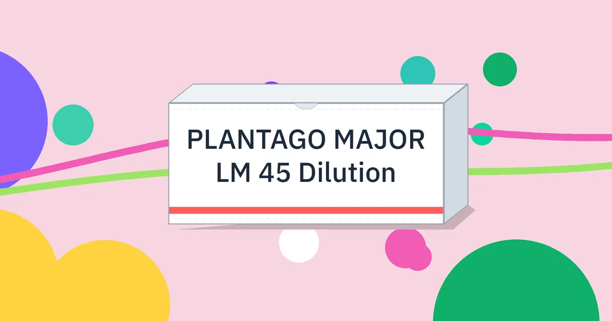 Symbolbild: Packung mit der Aufschrift PLANTAGO MAJOR LM 45 Dilution (PZN 13646956) – Verfügbarkeit und Bezug in Apotheken in Frankfurt am Main