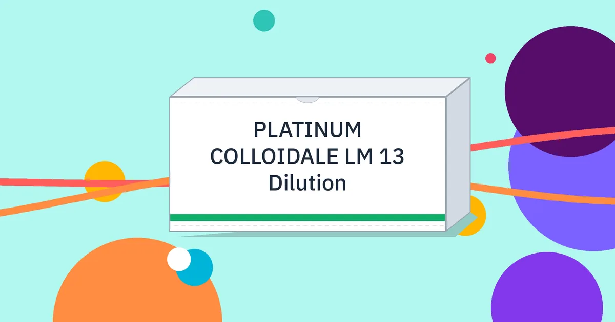 Symbolbild: Packung mit der Aufschrift PLATINUM COLLOIDALE LM 13 Dilution (PZN 13037832) – Verfügbarkeit und Bezug in Apotheken in Frankfurt am Main