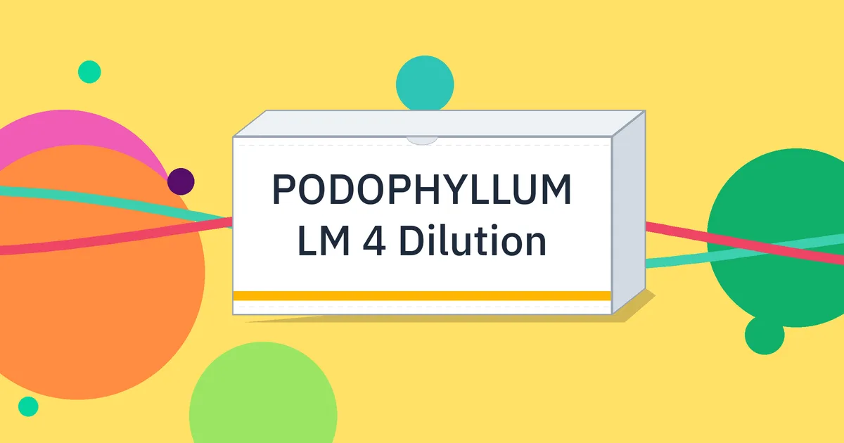 Symbolbild: Packung mit der Aufschrift PODOPHYLLUM LM 4 Dilution (PZN 13042862) – Verfügbarkeit und Bezug in Apotheken in Frankfurt am Main