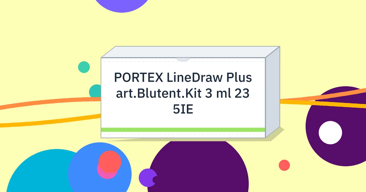 Symbolbild: Packung mit der Aufschrift PORTEX LineDraw Plus art.Blutent.Kit 3 ml 23 5IE (PZN 09216894) – Verfügbarkeit und Bezug in Apotheken in Frankfurt am Main