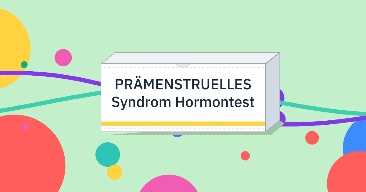 Symbolbild: Packung mit der Aufschrift PRÄMENSTRUELLES Syndrom Hormontest (PZN 15660529) – Verfügbarkeit und Bezug in Apotheken in Frankfurt am Main