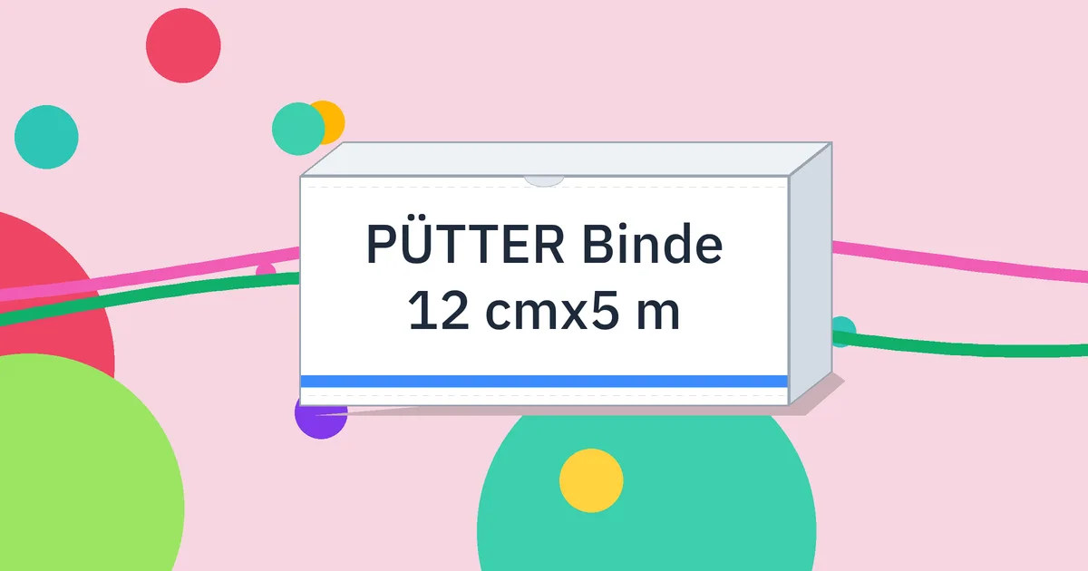 Symbolbild: Packung mit der Aufschrift PÜTTER Binde 12 cmx5 m (PZN 05384258) – Verfügbarkeit und Bezug in Apotheken in Frankfurt am Main