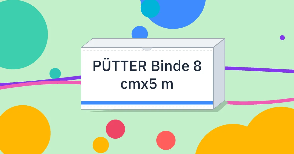 Symbolbild: Packung mit der Aufschrift PÜTTER Binde 8 cmx5 m (PZN 20276543) – Verfügbarkeit und Bezug in Apotheken in Frankfurt am Main