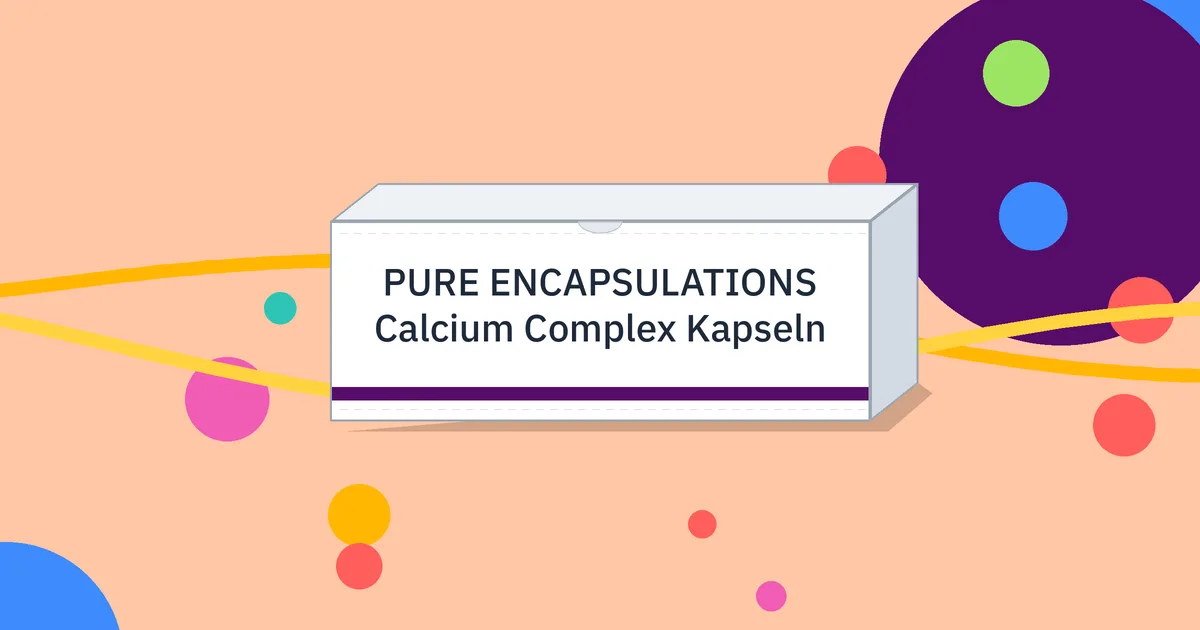 Symbolbild: Packung mit der Aufschrift PURE ENCAPSULATIONS Calcium Complex Kapseln (PZN 10918621) – Verfügbarkeit und Bezug in Apotheken in Frankfurt am Main