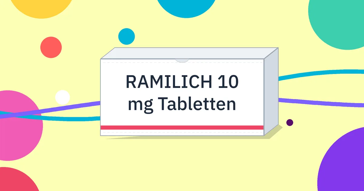 Symbolbild: Packung mit der Aufschrift RAMILICH 10 mg Tabletten (PZN 01983660) – Verfügbarkeit und Bezug in Apotheken in Frankfurt am Main