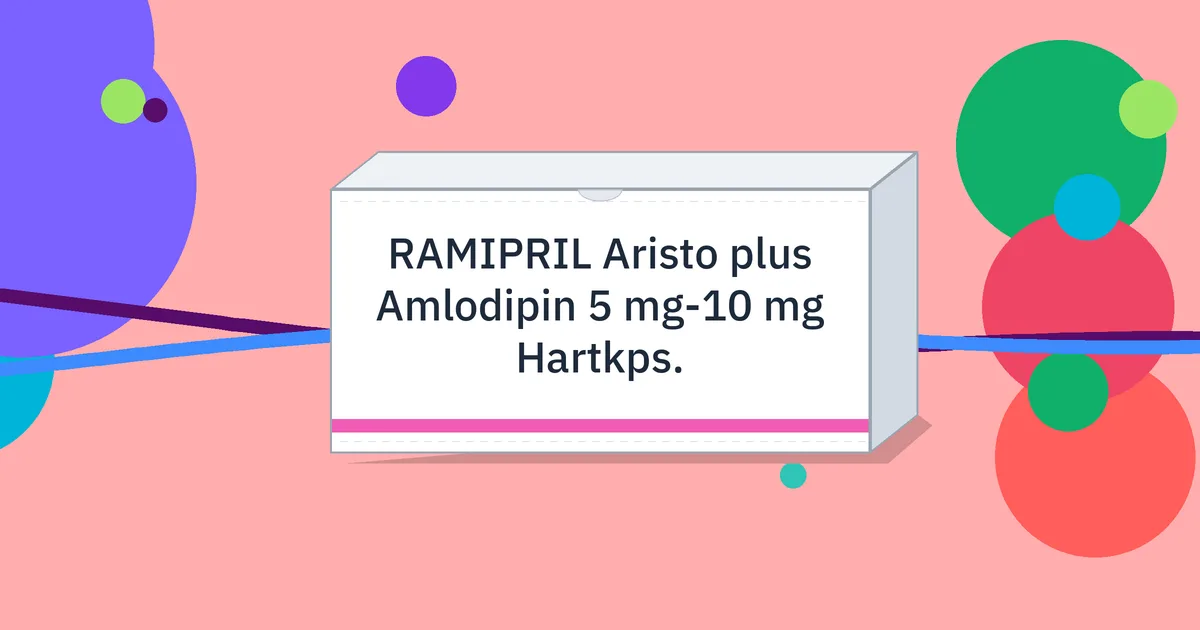 Symbolbild: Packung mit der Aufschrift RAMIPRIL Aristo plus Amlodipin 5 mg-10 mg Hartkps. (PZN 13880362) – Verfügbarkeit und Bezug in Apotheken in Frankfurt am Main