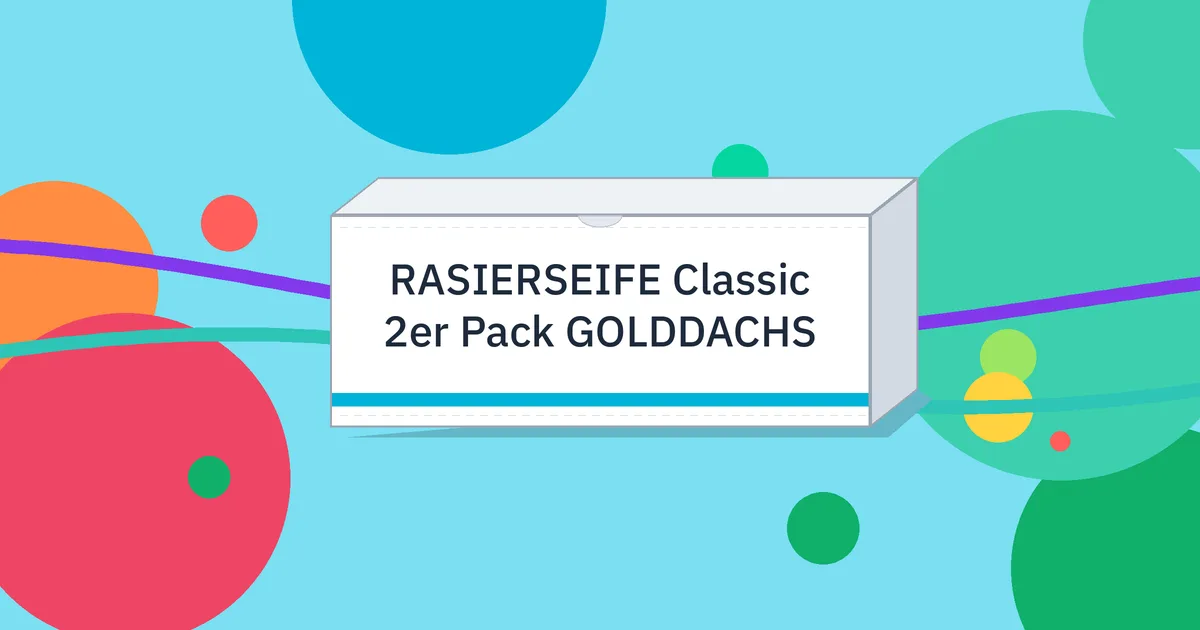 Symbolbild: Packung mit der Aufschrift RASIERSEIFE Classic 2er Pack GOLDDACHS (PZN 10192302) – Verfügbarkeit und Bezug in Apotheken in Frankfurt am Main