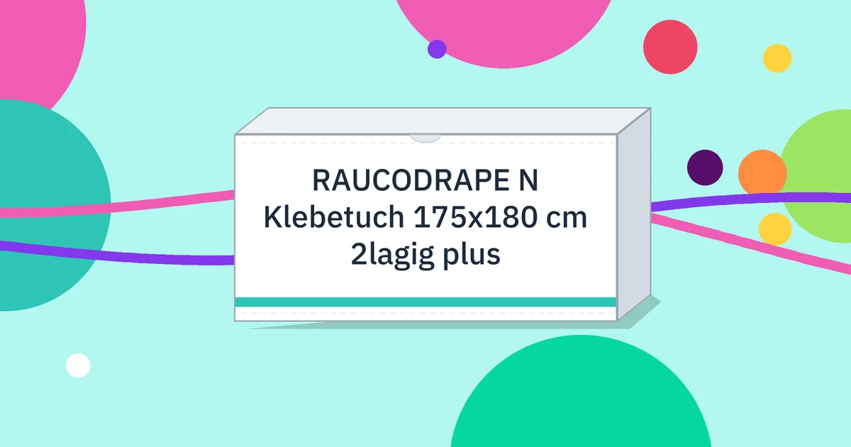 Symbolbild: Packung mit der Aufschrift RAUCODRAPE N Klebetuch 175x180 cm 2lagig plus (PZN 06162287) – Verfügbarkeit und Bezug in Apotheken in Frankfurt am Main