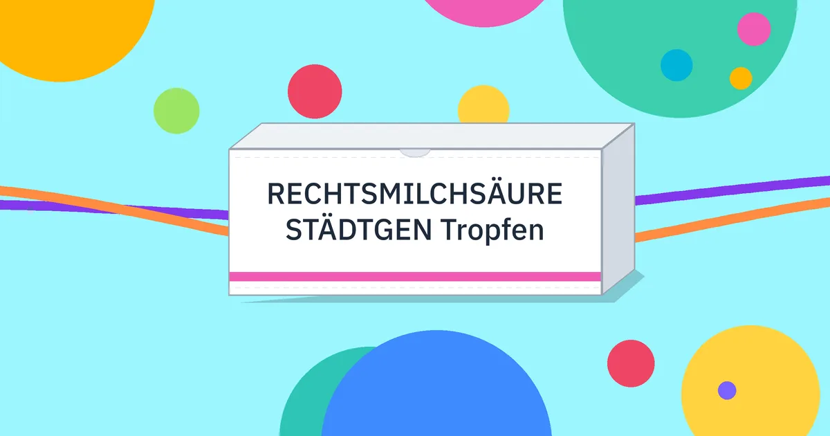 Symbolbild: Packung mit der Aufschrift RECHTSMILCHSÄURE STÄDTGEN Tropfen (PZN 10397464) – Verfügbarkeit und Bezug in Apotheken in Frankfurt am Main