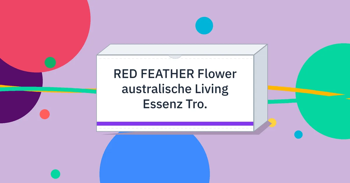 Symbolbild: Packung mit der Aufschrift RED FEATHER Flower australische Living Essenz Tro. (PZN 05010753) – Verfügbarkeit und Bezug in Apotheken in Frankfurt am Main