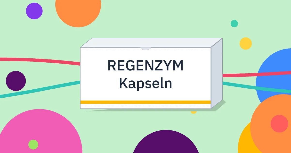 Symbolbild: Packung mit der Aufschrift REGENZYM Kapseln (PZN 20393527) – Verfügbarkeit und Bezug in Apotheken in Frankfurt am Main