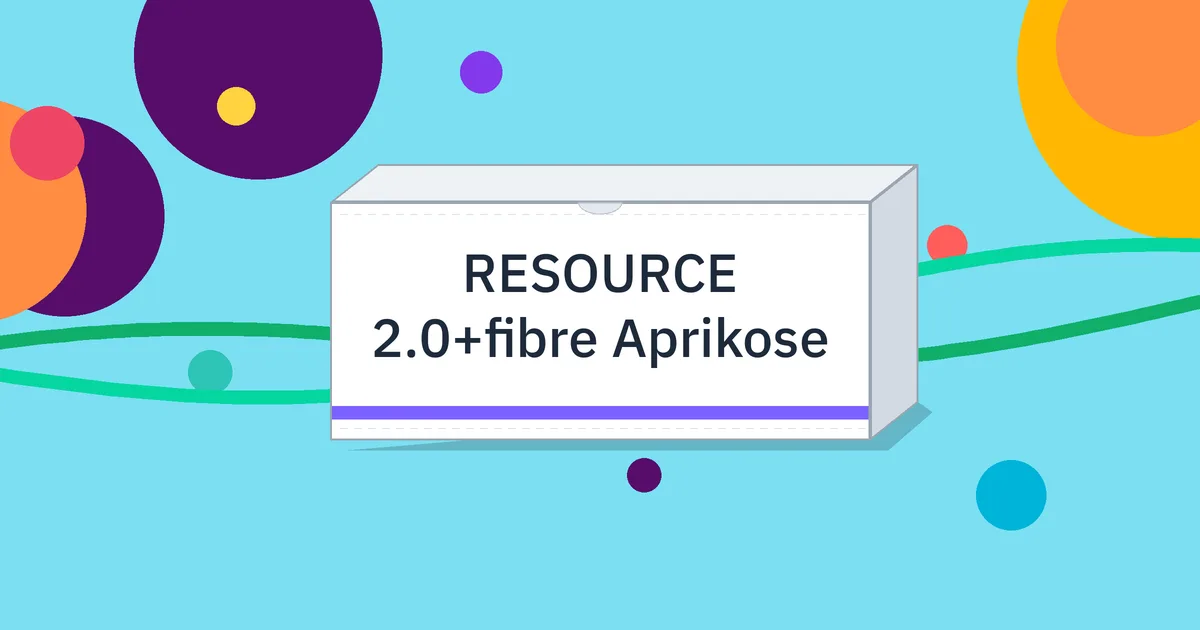 Symbolbild: Packung mit der Aufschrift RESOURCE 2.0+fibre Aprikose (PZN 01743884) – Verfügbarkeit und Bezug in Apotheken in Frankfurt am Main