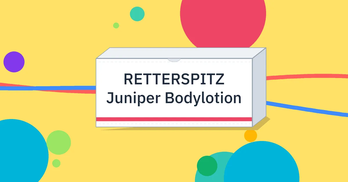 Symbolbild: Packung mit der Aufschrift RETTERSPITZ Juniper Bodylotion (PZN 19799224) – Verfügbarkeit und Bezug in Apotheken in Frankfurt am Main
