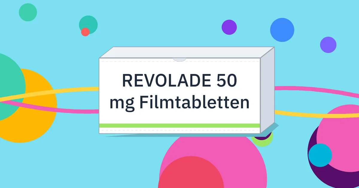 Symbolbild: Packung mit der Aufschrift REVOLADE 50 mg Filmtabletten (PZN 06142735) – Verfügbarkeit und Bezug in Apotheken in Frankfurt am Main
