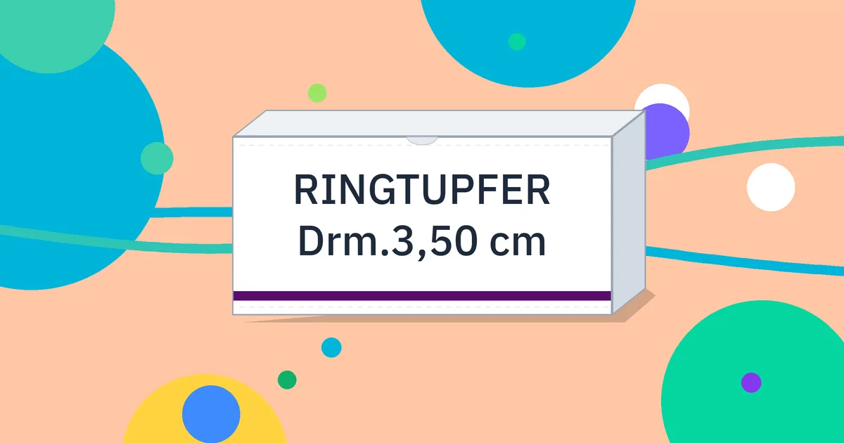 Symbolbild: Packung mit der Aufschrift RINGTUPFER Drm.3,50 cm (PZN 06607648) – Verfügbarkeit und Bezug in Apotheken in Frankfurt am Main
