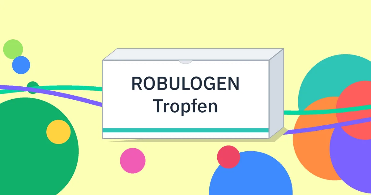 Symbolbild: Packung mit der Aufschrift ROBULOGEN Tropfen (PZN 02258671) – Verfügbarkeit und Bezug in Apotheken in Frankfurt am Main