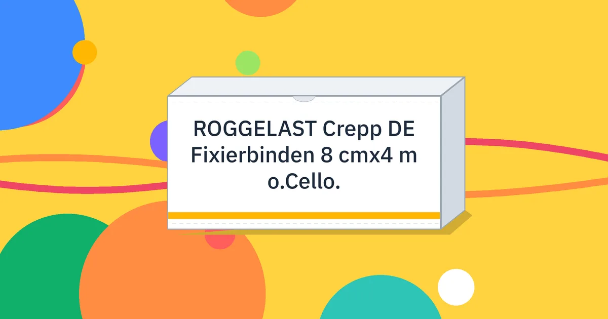 Symbolbild: Packung mit der Aufschrift ROGGELAST Crepp DE Fixierbinden 8 cmx4 m o.Cello. (PZN 18375485) – Verfügbarkeit und Bezug in Apotheken in Frankfurt am Main