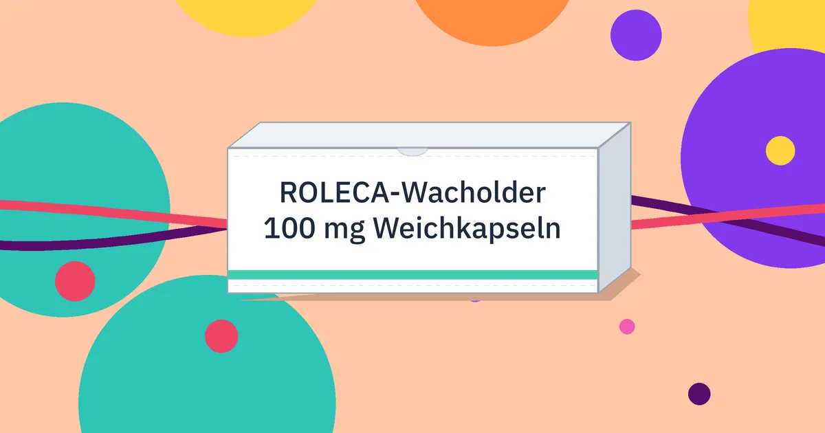 Symbolbild: Packung mit der Aufschrift ROLECA-Wacholder 100 mg Weichkapseln (PZN 18447061) – Verfügbarkeit und Bezug in Apotheken in Frankfurt am Main