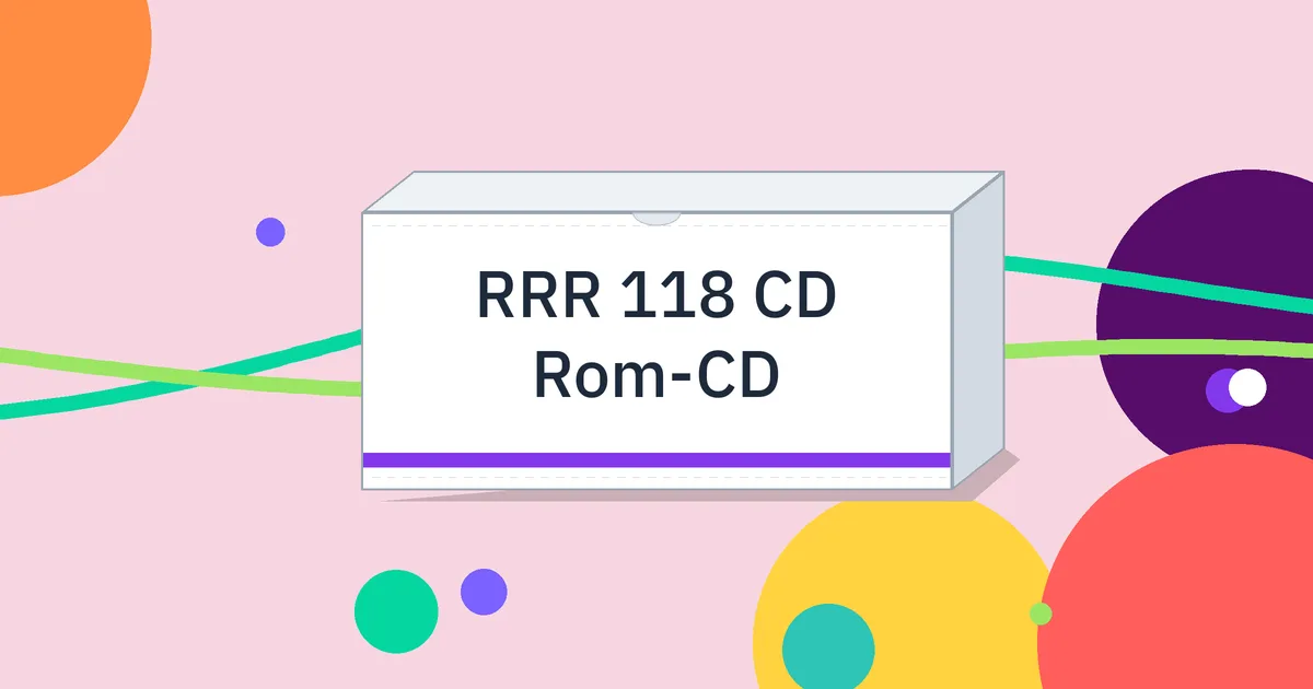 Symbolbild: Packung mit der Aufschrift RRR 118 CD Rom-CD (PZN 05975545) – Verfügbarkeit und Bezug in Apotheken in Frankfurt am Main