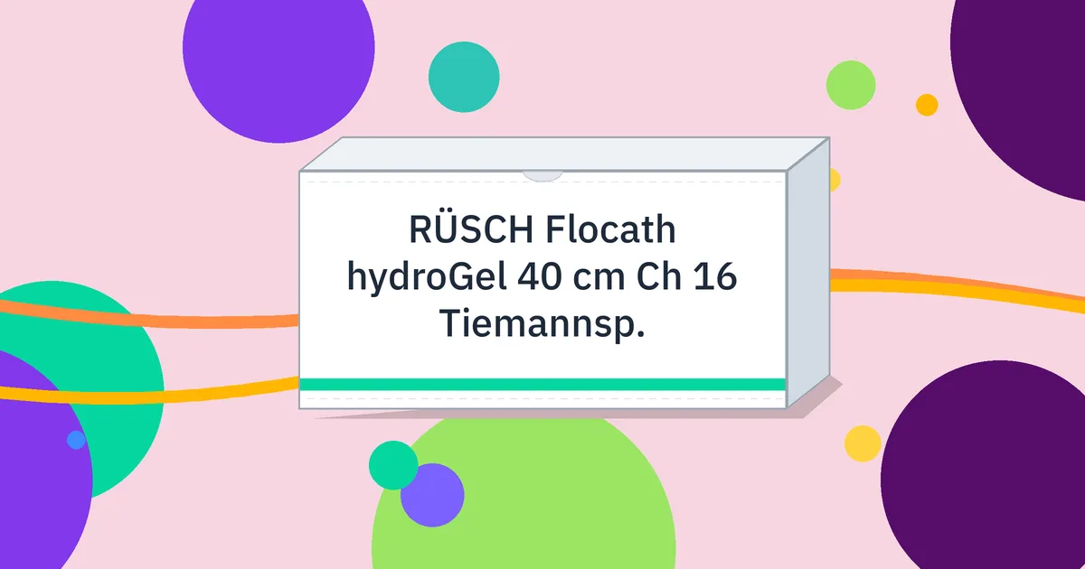 Symbolbild: Packung mit der Aufschrift RÜSCH Flocath hydroGel 40 cm Ch 16 Tiemannsp. (PZN 02163798) – Verfügbarkeit und Bezug in Apotheken in Frankfurt am Main
