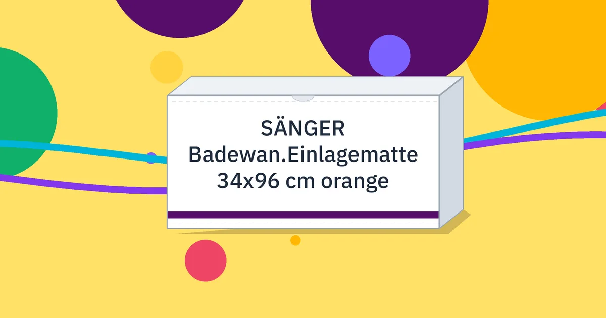 Symbolbild: Packung mit der Aufschrift SÄNGER Badewan.Einlagematte 34x96 cm orange (PZN 04115711) – Verfügbarkeit und Bezug in Apotheken in Frankfurt am Main