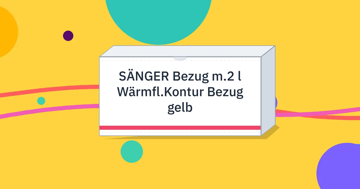 Symbolbild: Packung mit der Aufschrift SÄNGER Bezug m.2 l Wärmfl.Kontur Bezug gelb (PZN 04645745) – Verfügbarkeit und Bezug in Apotheken in Frankfurt am Main