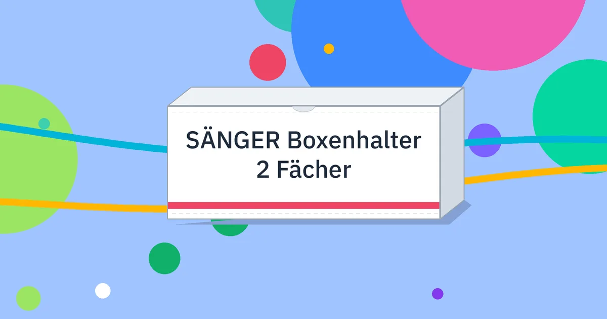 Symbolbild: Packung mit der Aufschrift SÄNGER Boxenhalter 2 Fächer (PZN 01306882) – Verfügbarkeit und Bezug in Apotheken in Frankfurt am Main