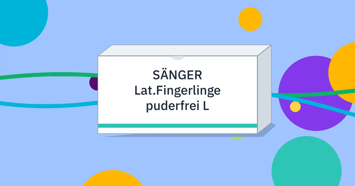 Symbolbild: Packung mit der Aufschrift SÄNGER Lat.Fingerlinge puderfrei L (PZN 04534046) – Verfügbarkeit und Bezug in Apotheken in Frankfurt am Main