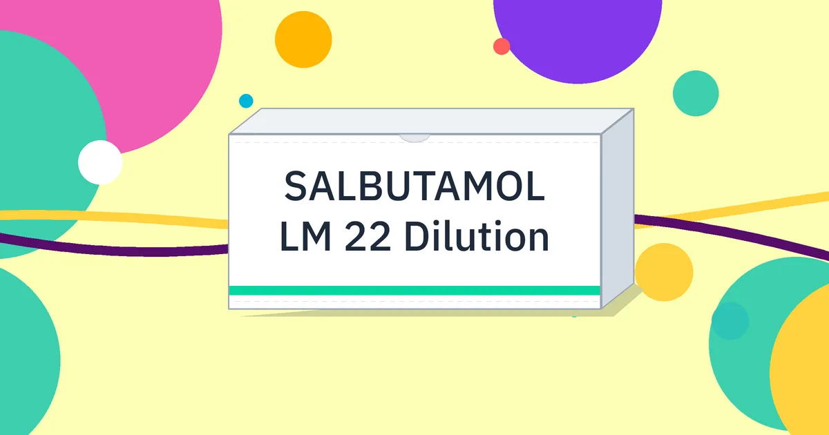 Symbolbild: Packung mit der Aufschrift SALBUTAMOL LM 22 Dilution (PZN 13177295) – Verfügbarkeit und Bezug in Apotheken in Frankfurt am Main