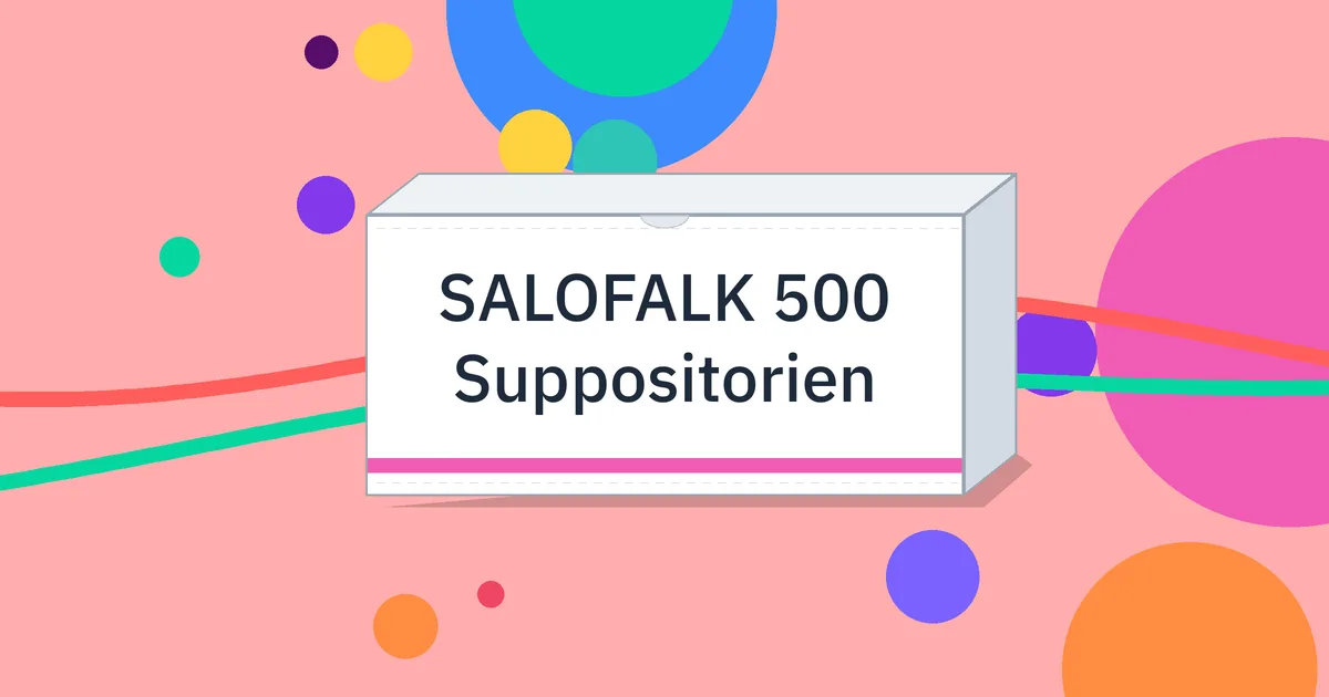 Symbolbild: Packung mit der Aufschrift SALOFALK 500 Suppositorien (PZN 00714171) – Verfügbarkeit und Bezug in Apotheken in Frankfurt am Main