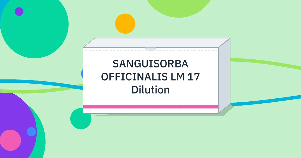 Symbolbild: Packung mit der Aufschrift SANGUISORBA OFFICINALIS LM 17 Dilution (PZN 13683561) – Verfügbarkeit und Bezug in Apotheken in Frankfurt am Main