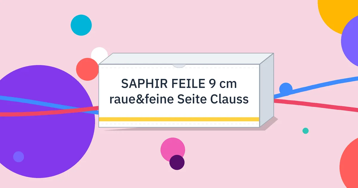 Symbolbild: Packung mit der Aufschrift SAPHIR FEILE 9 cm raue&feine Seite Clauss (PZN 16880167) – Verfügbarkeit und Bezug in Apotheken in Frankfurt am Main