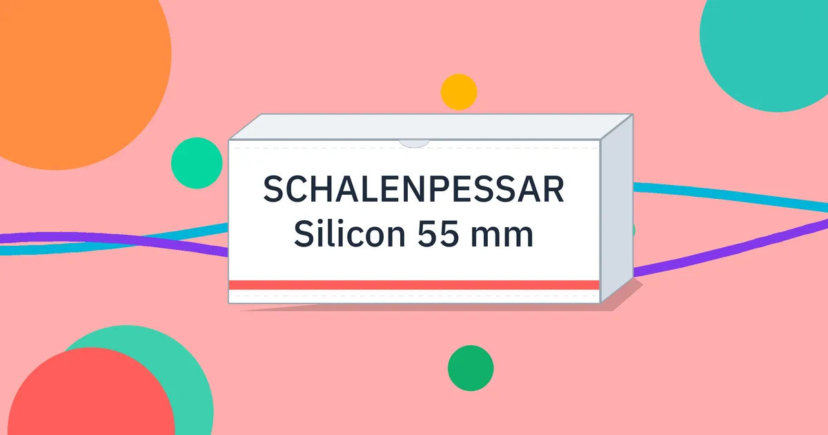 Symbolbild: Packung mit der Aufschrift SCHALENPESSAR Silicon 55 mm (PZN 07702627) – Verfügbarkeit und Bezug in Apotheken in Frankfurt am Main