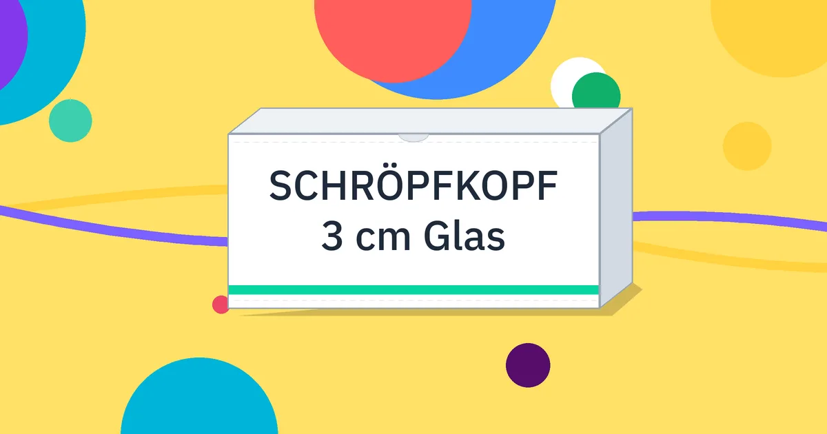 Symbolbild: Packung mit der Aufschrift SCHRÖPFKOPF 3 cm Glas (PZN 07112009) – Verfügbarkeit und Bezug in Apotheken in Frankfurt am Main