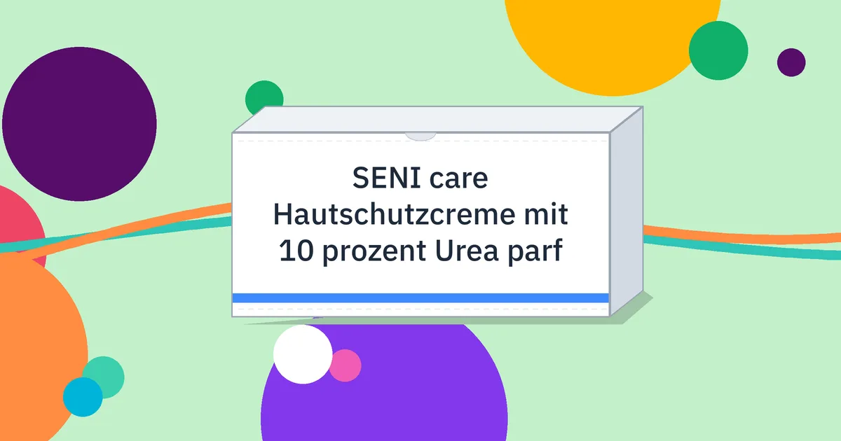 Symbolbild: Packung mit der Aufschrift SENI care Hautschutzcreme mit 10 prozent Urea parf (PZN 20310056) – Verfügbarkeit und Bezug in Apotheken in Frankfurt am Main
