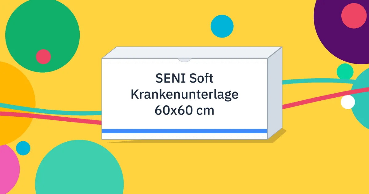 Symbolbild: Packung mit der Aufschrift SENI Soft Krankenunterlage 60x60 cm (PZN 03176277) – Verfügbarkeit und Bezug in Apotheken in Frankfurt am Main